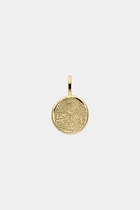 Custom Solid Gold Fingerprint Necklace - 3D Effect - Engravable ...